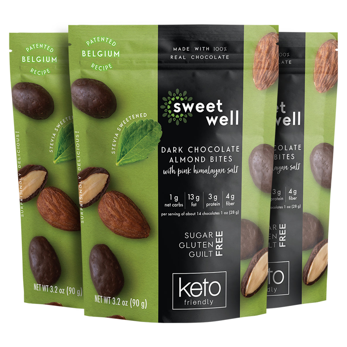 Keto Dark Chocolate Almond Bites 3 Pack – Sweetwell Store